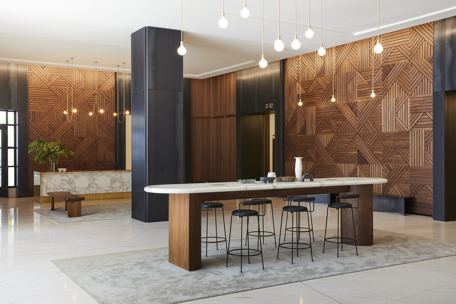 How an Outdated High-Rise Lobby Became Vibrant In The Best Light ...